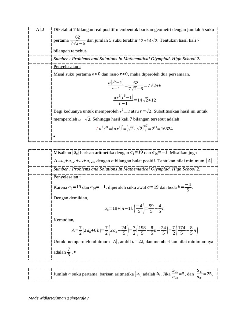 Latihan Olimpiade | PDF