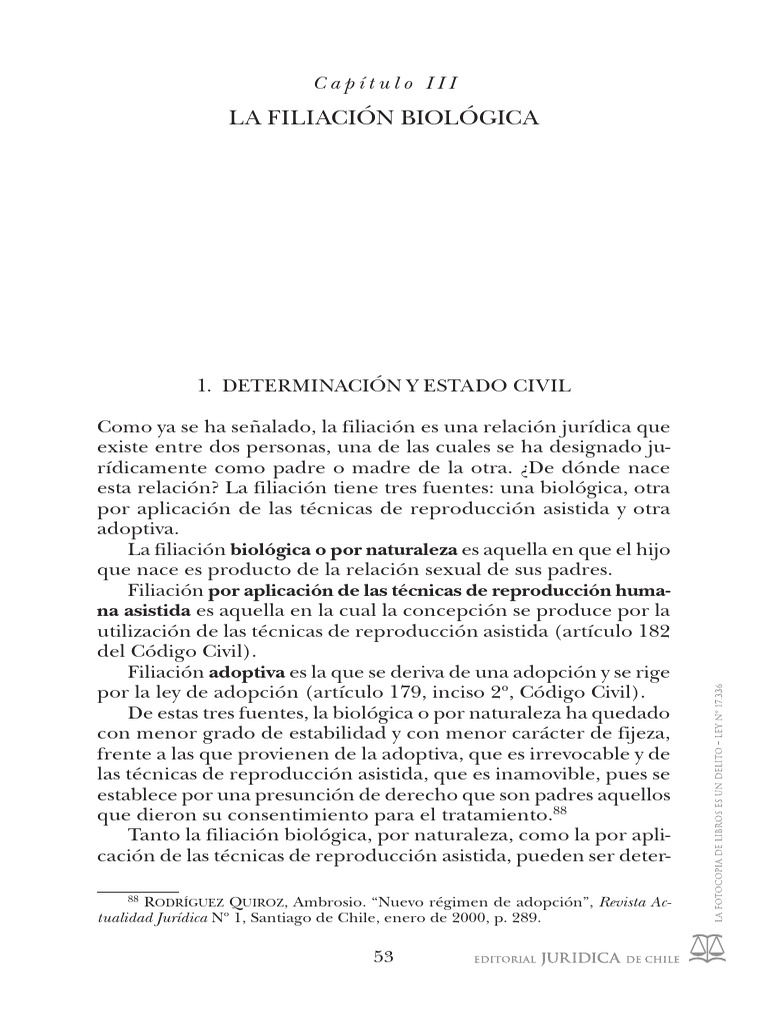 La Filiacion Biologica | PDF | Parentesco | Matrimonio