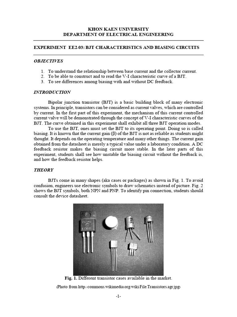 EE2-03 BJT Charactristics and Biasing Circuits | PDF | Bipolar Junction ...