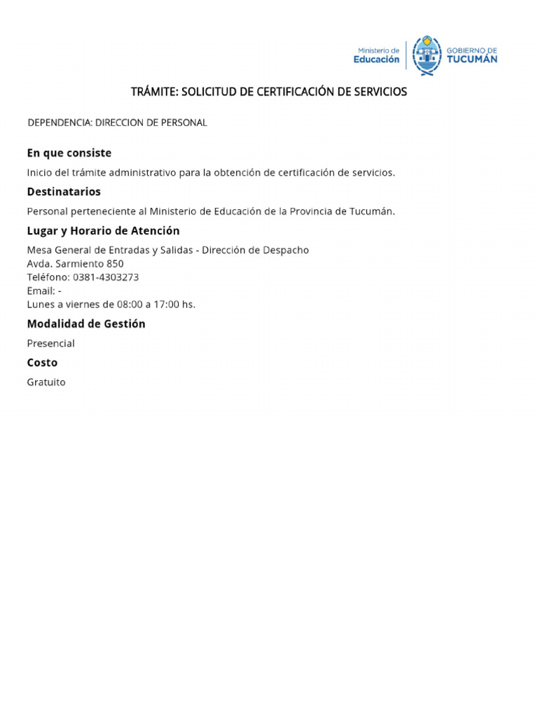 Solicitud de CertificaciÓ N de Servicios | PDF