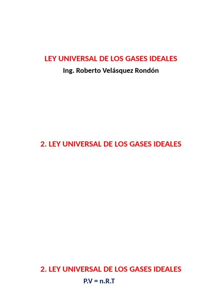 4. LEY UNIVERSAL DE LOS GASES IDEALES | PDF | Gases | Dióxido de carbono