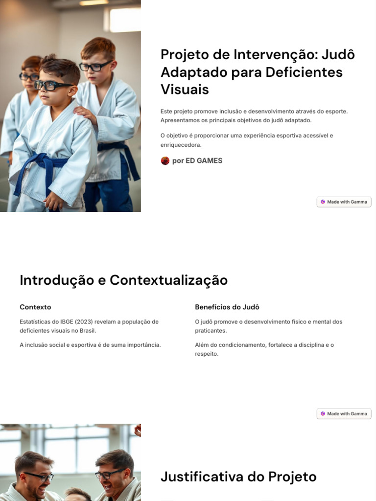 Judô Adaptado: Inclusão para Deficientes Visuais | PDF | Deficiência ...