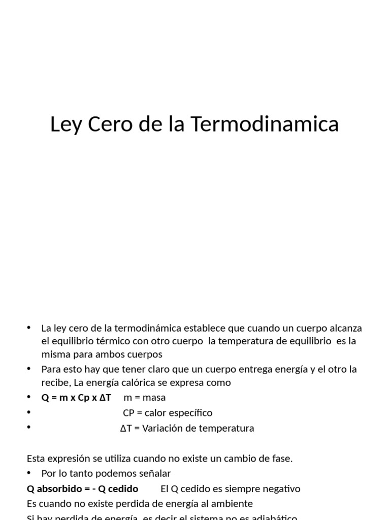 Ley Cero de La Termodinamica Ejercicios | PDF