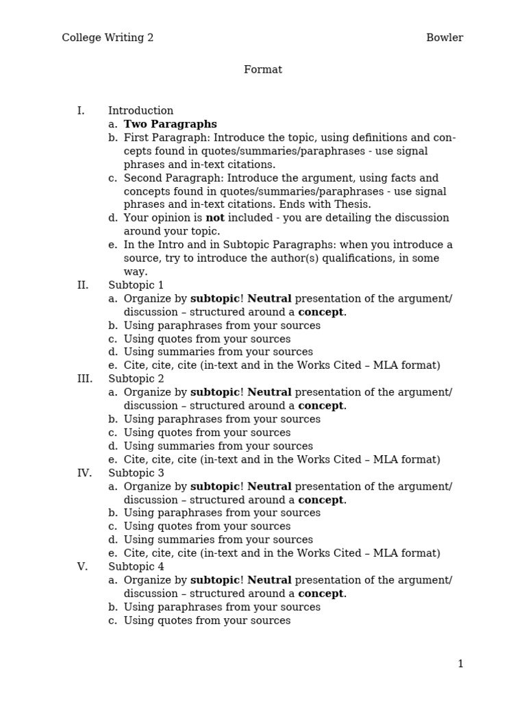 Long Essay Format Guidelines | PDF