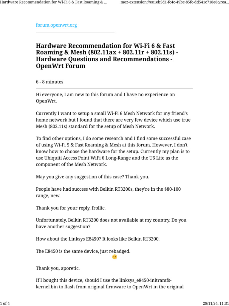 Hardware Recommendation For Wi-Fi 6 & Fast Roaming & Mesh (802.11ax ...