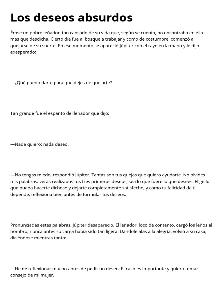 Los Deseos Absurdos | PDF