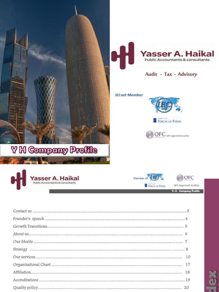 Yasser-Haikal-Auditing-Accounting-Company-Profile-1 | PDF | Audit | Accounting