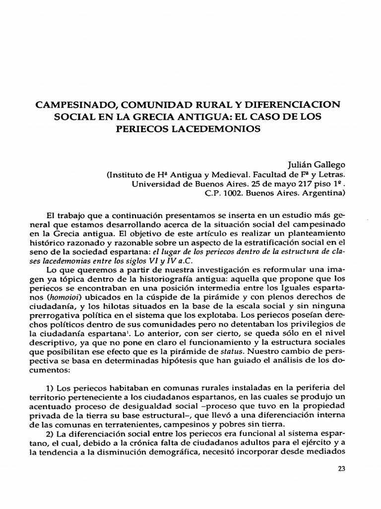 Campesinado, Comunidad Rural Y Diferenciacion Social en La Grecia ...
