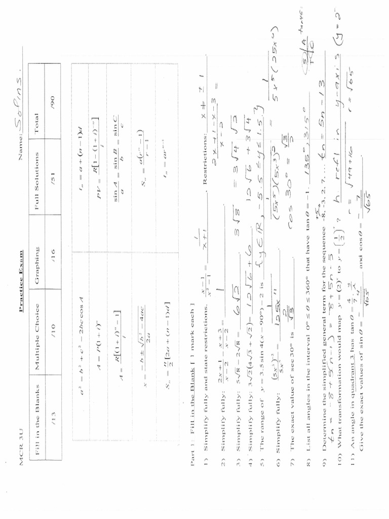 Aphs Practice Exam 1 With Solutions | PDF