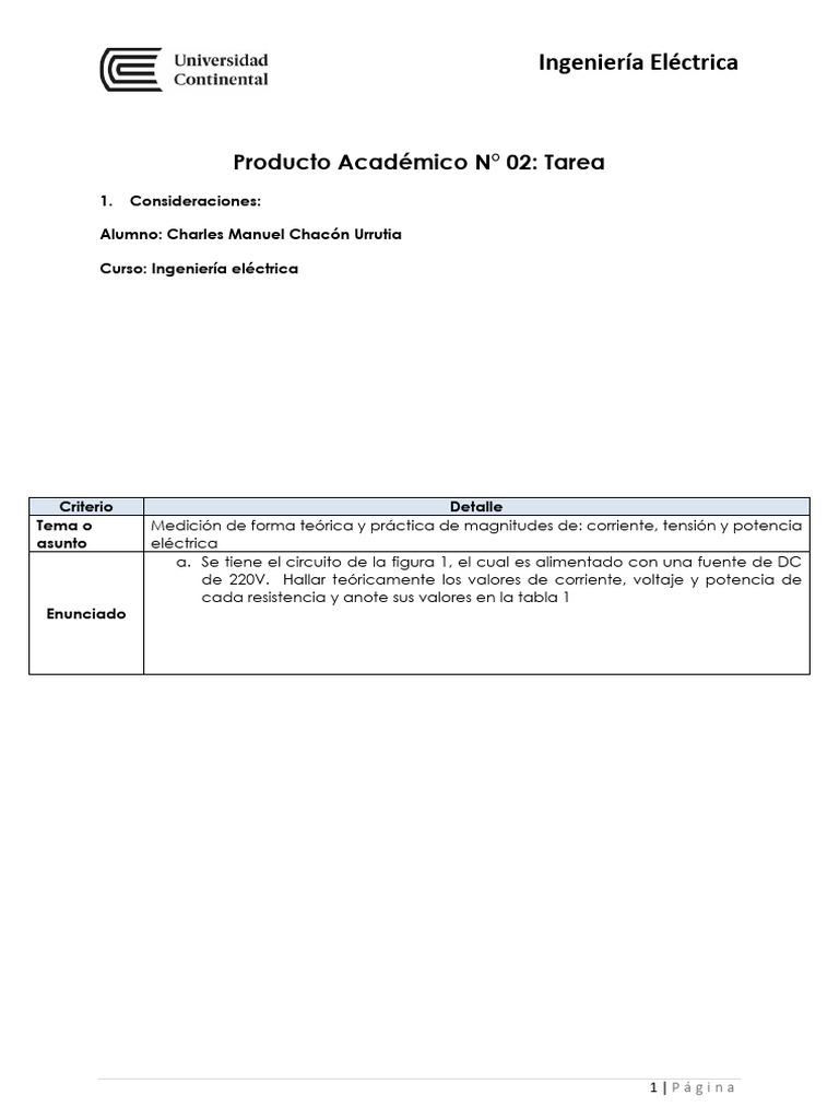 PA - 2 Ingenieria Electrica | PDF | Resistencia Eléctrica y Conductancia | Red eléctrica