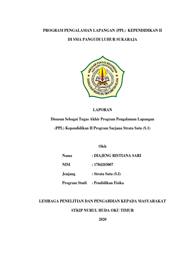 Contoh Laporan Ppl Stkip Nurul Huda Suka | PDF
