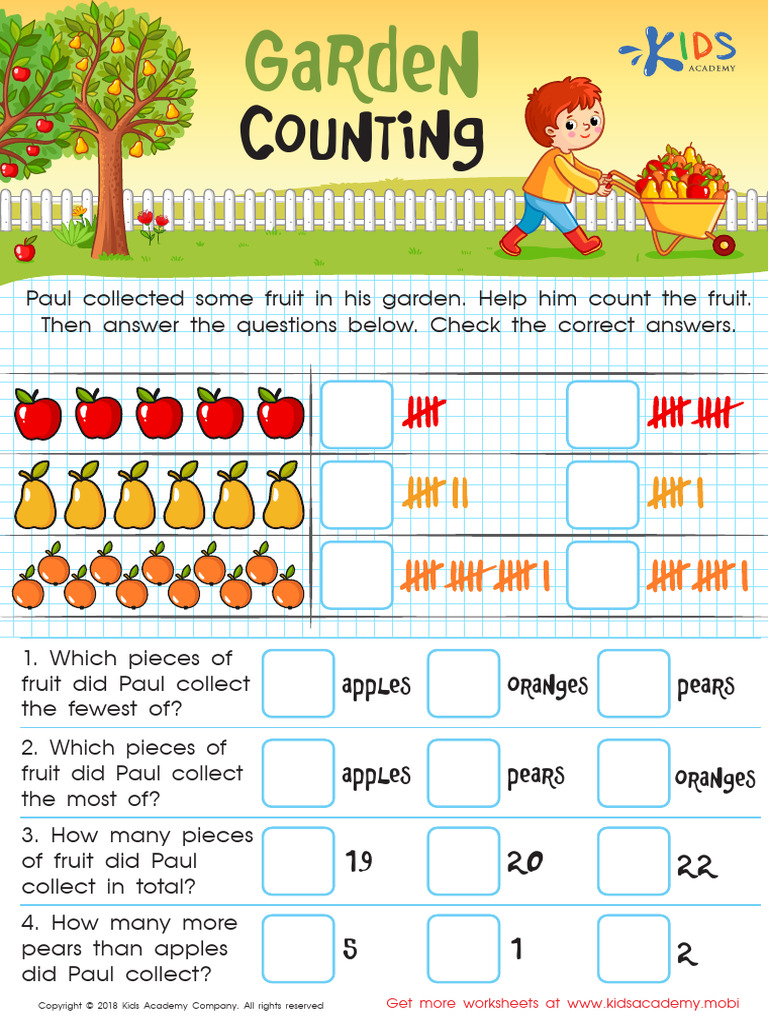 Garden Counting Worksheet | PDF