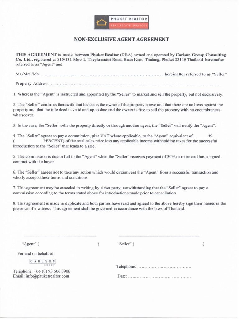 Broker Agreement Doc Blank Updated | PDF