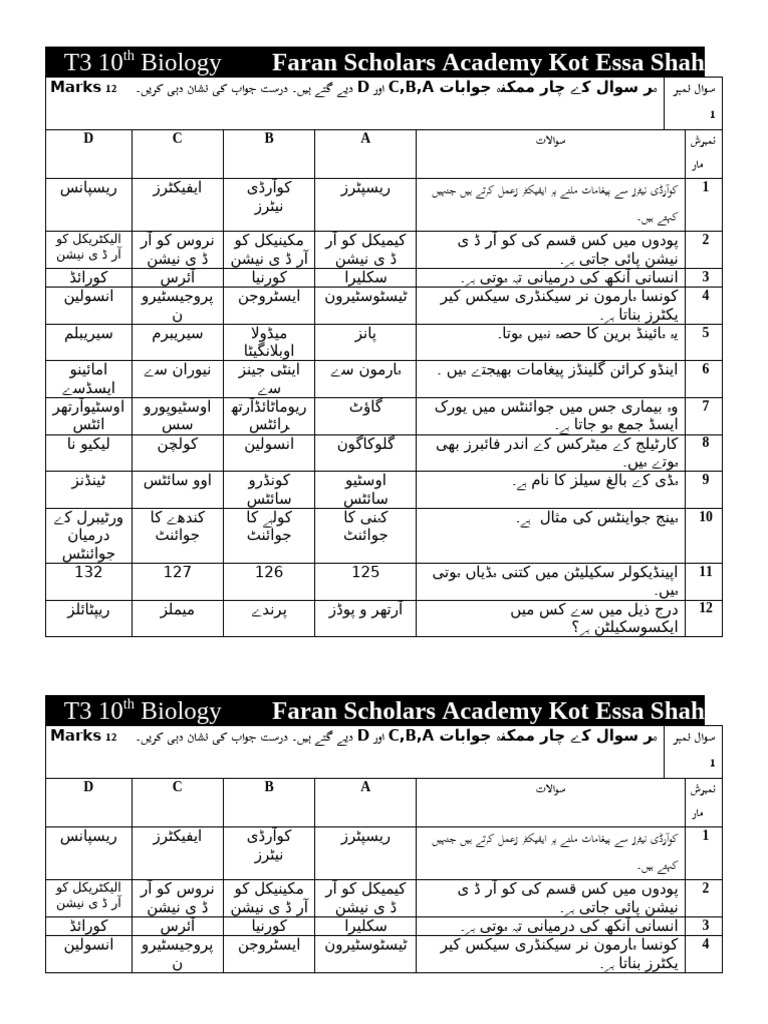 12&13 Chapter Bio 10 Thclass | PDF