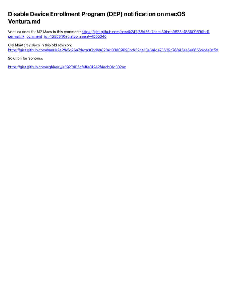 Disable DEP Notification on macOS Ventura | PDF