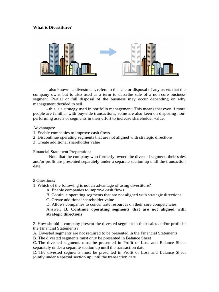 What Is Divestiture | PDF