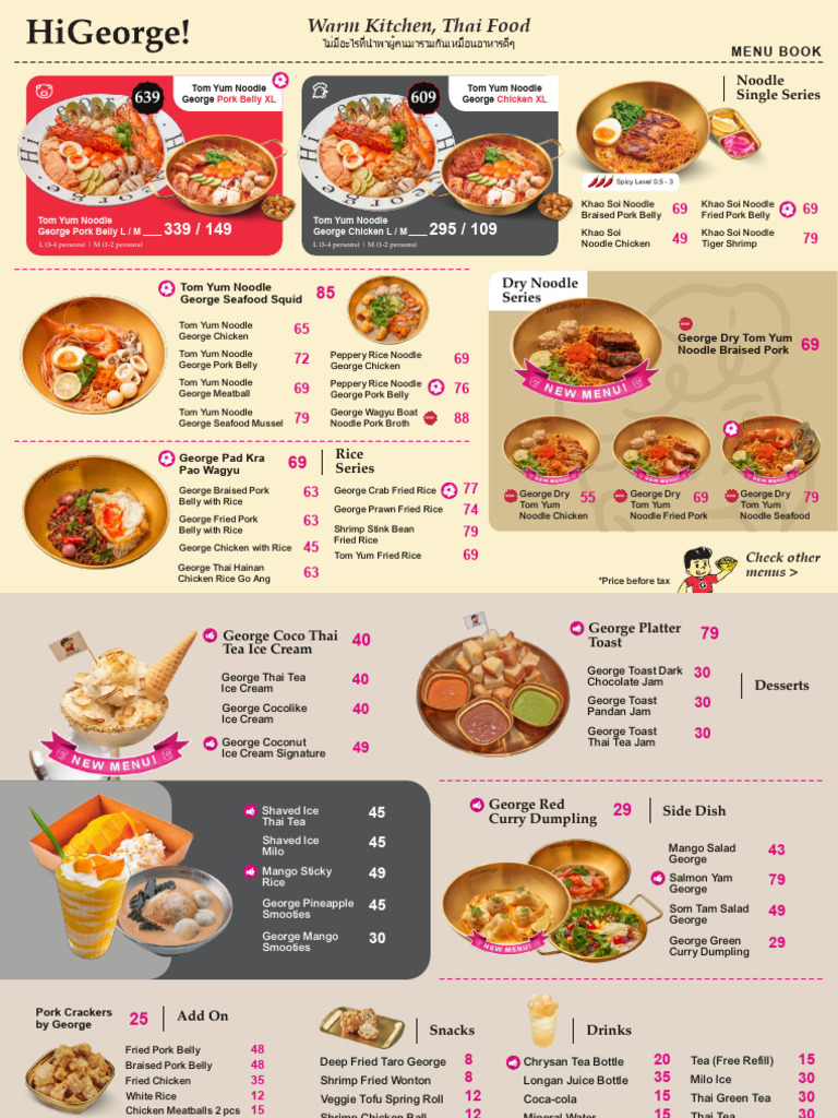 Menu HiGeorge! | PDF | Thai Cuisine | Southeast Asian Cuisine