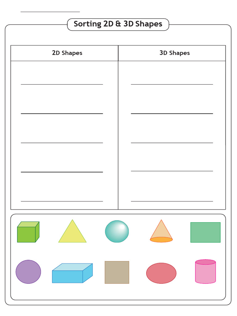 2.1 Sort 2D and 3D Shapes | PDF