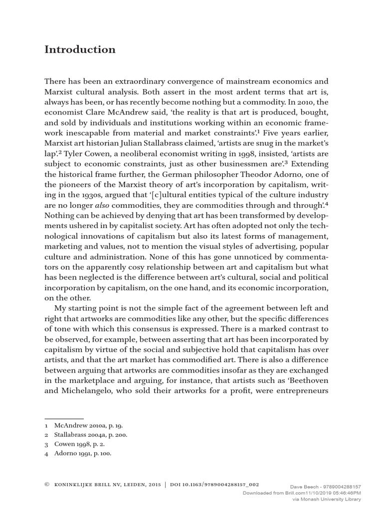 Art and Capitalism: A Critical Analysis | PDF | Capitalism | Market ...