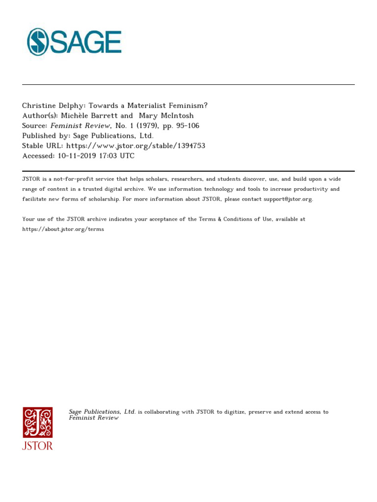 Sage Publications, Ltd. Feminist Review: This Content Downloaded From ...