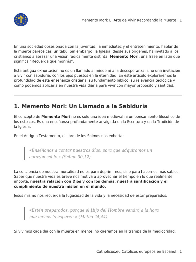 Memento Mori - El Arte de Vivir Recordando La Muerte | PDF | Muerte ...
