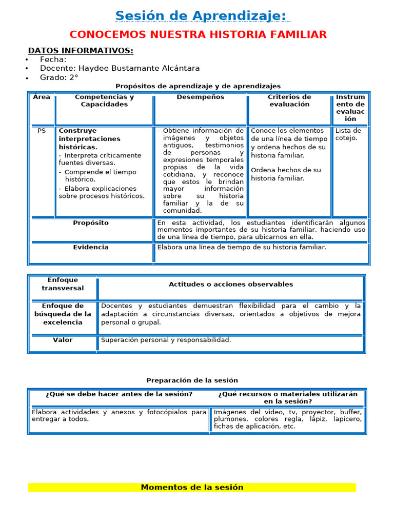 Cómo crear una línea de tiempo familiar | PDF | Evaluación | Aprendizaje