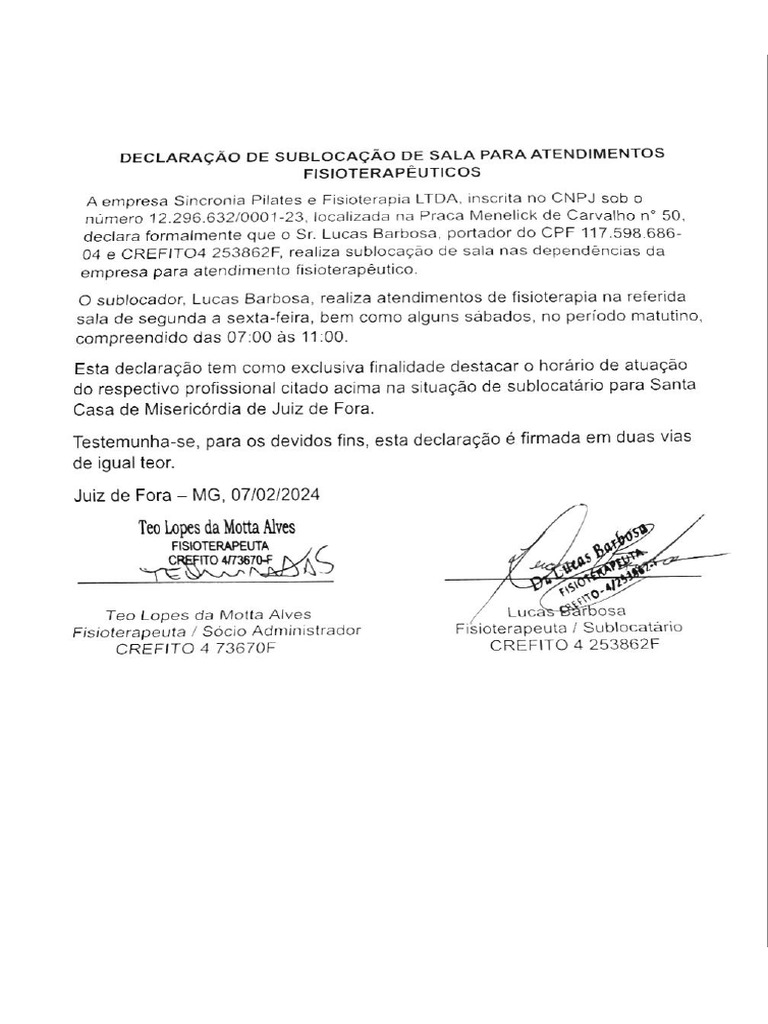 Declaration Work Week | PDF
