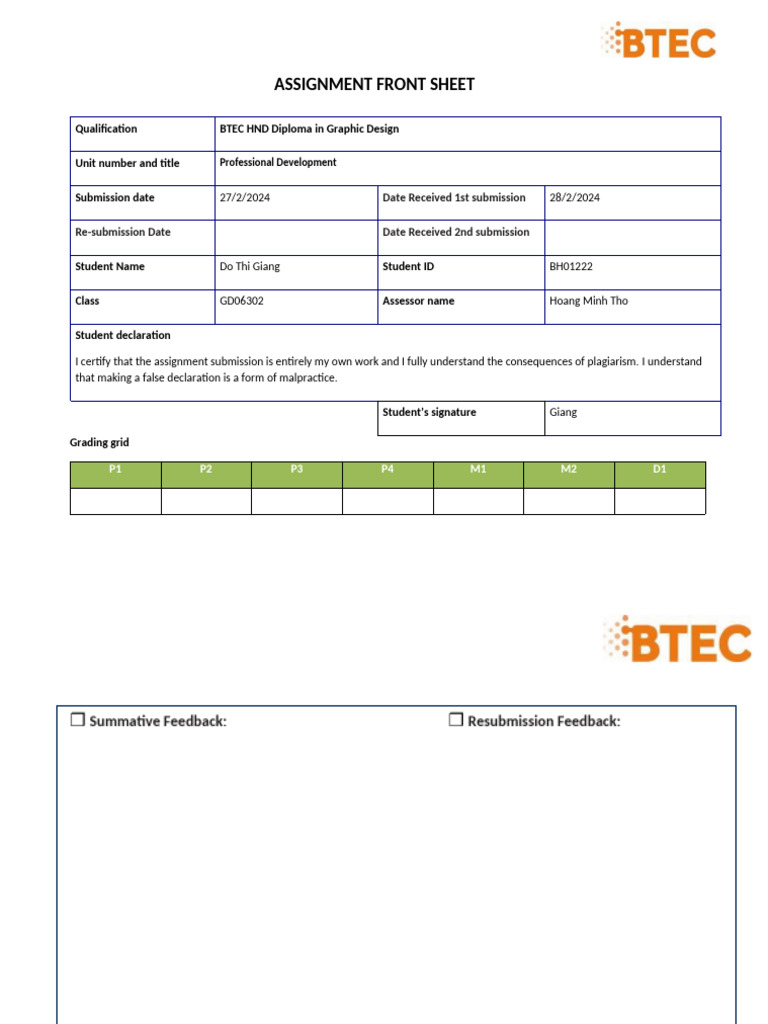 3512 - Assigment-1 - Front-Sheet 2 | PDF