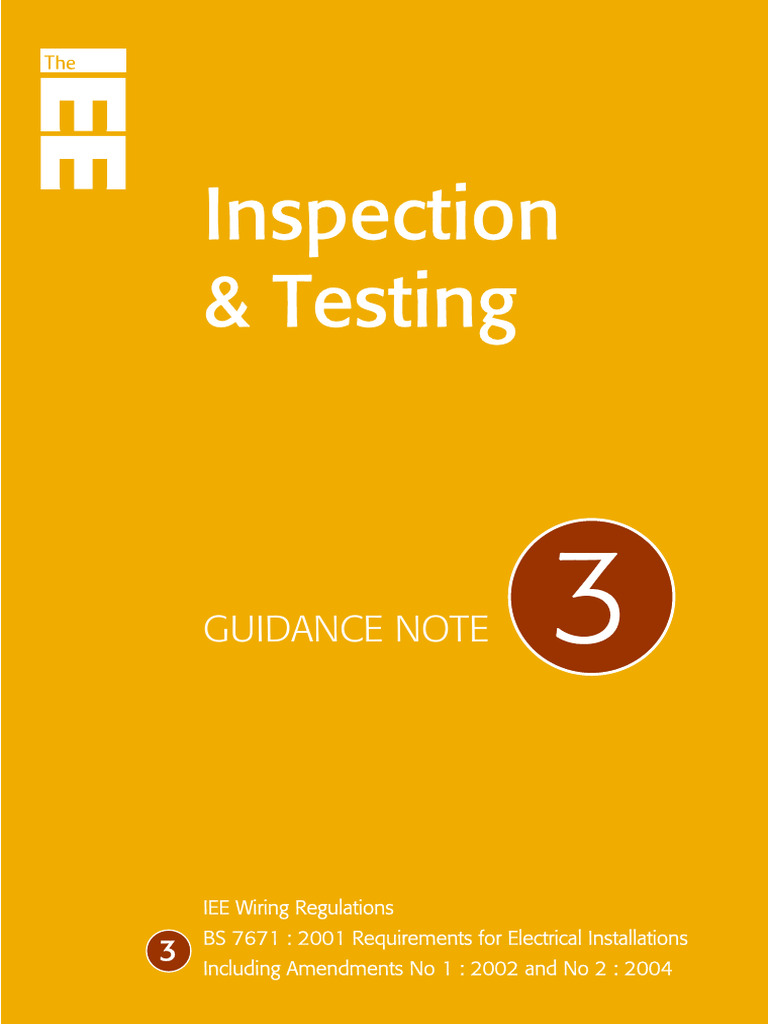 IEE BS7671 - GN3 - Inspection and Testing | PDF