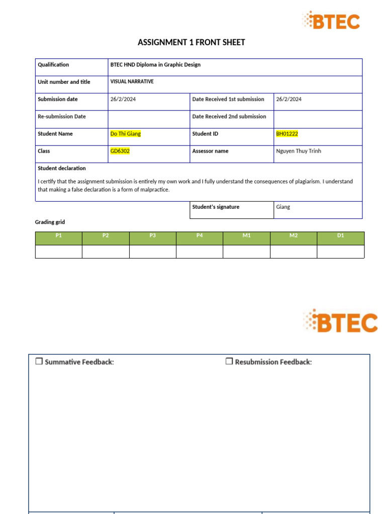 ASM1 Frontsheet | PDF