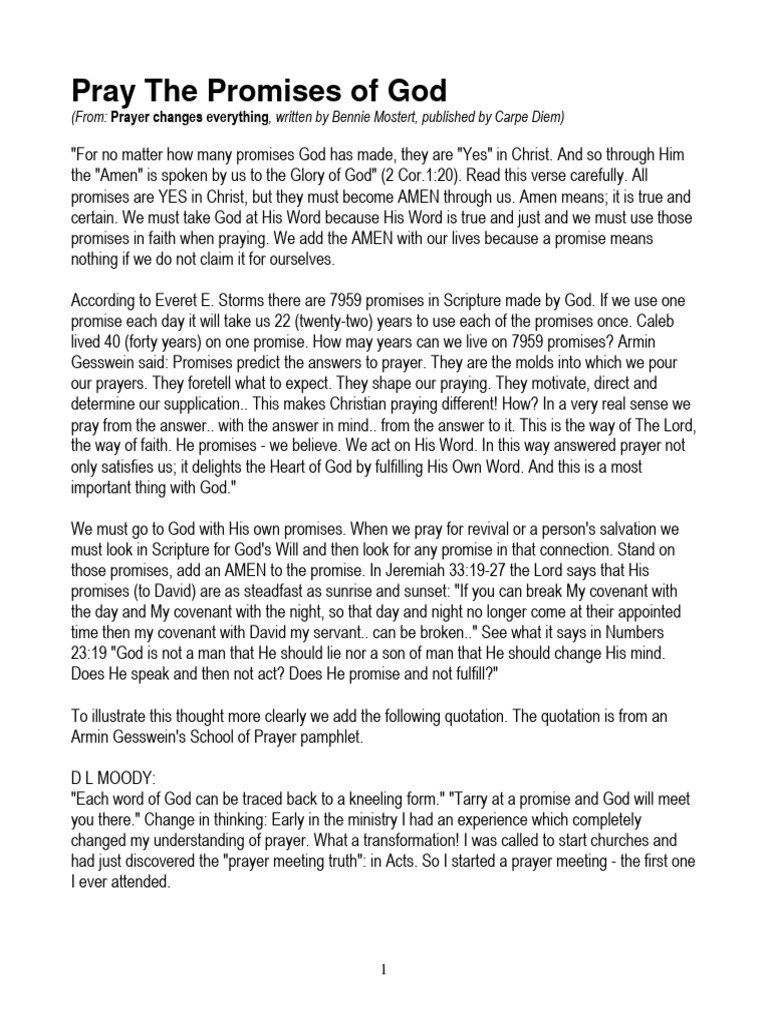 Pray The Promises of God | PDF