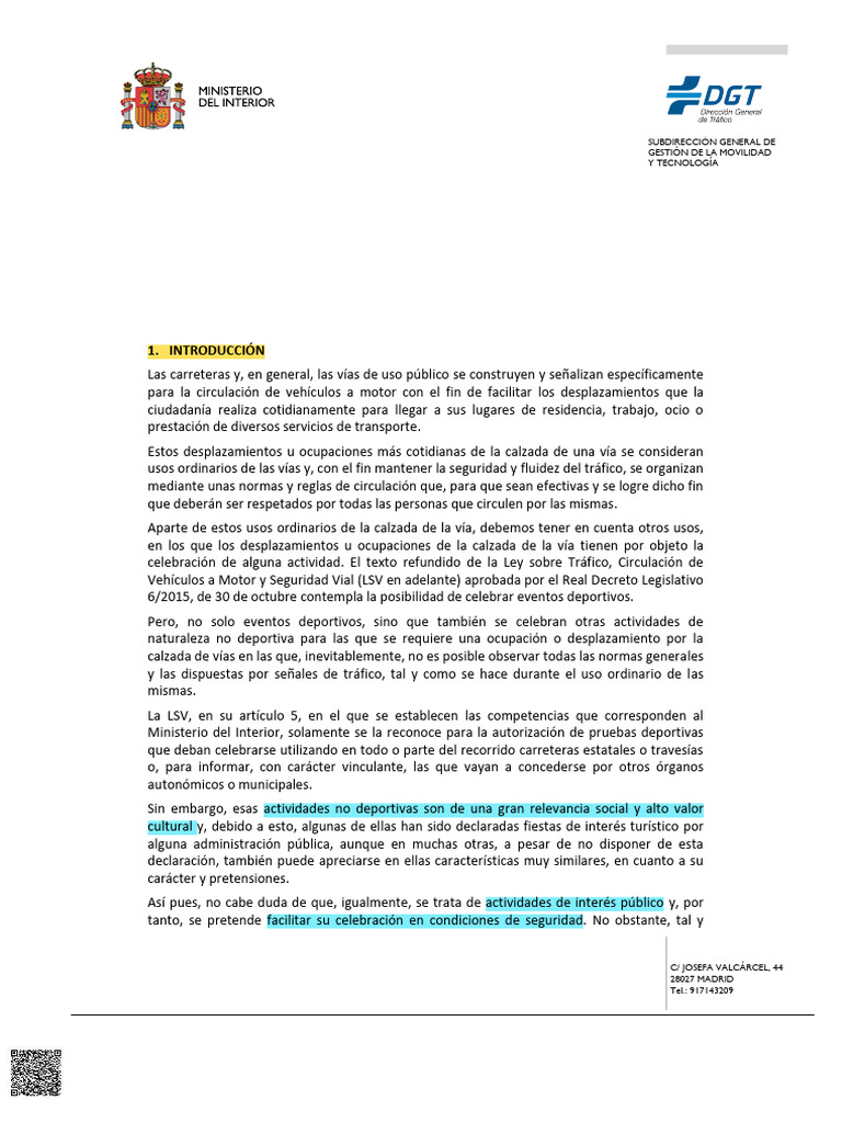 Instrucción - MOV 2024-05 DGT Marcada (Romería) | PDF | Tráfico | La carretera
