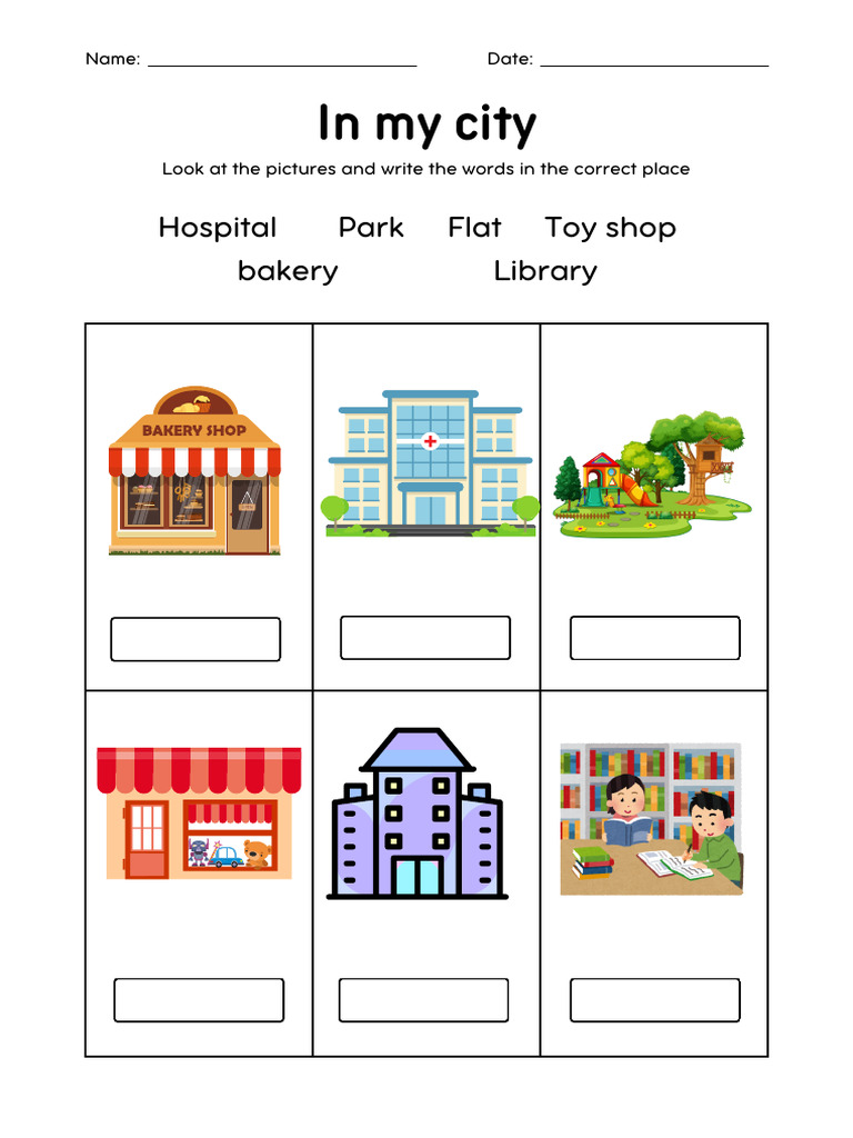 City Map and Location Activities | PDF