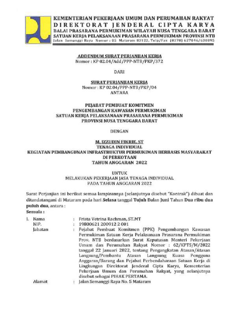 2022 Adendum SPK KI Program KOTAKU_compressed_2 | PDF