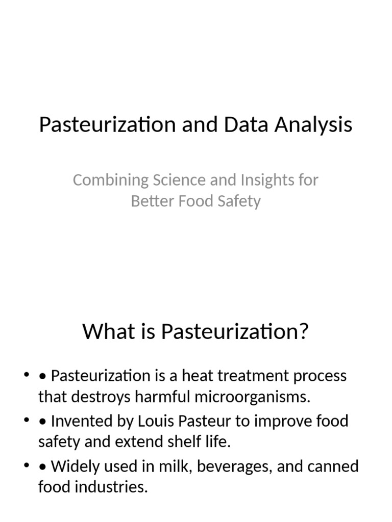 Pasteurization and Data Analysis Presentation | PDF