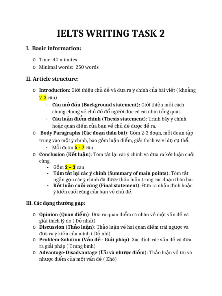 Ielts Writing Task 2 | PDF