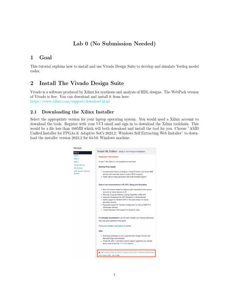 Vivado Install and Tutorial | PDF | Hardware Description Language | Computer Architecture