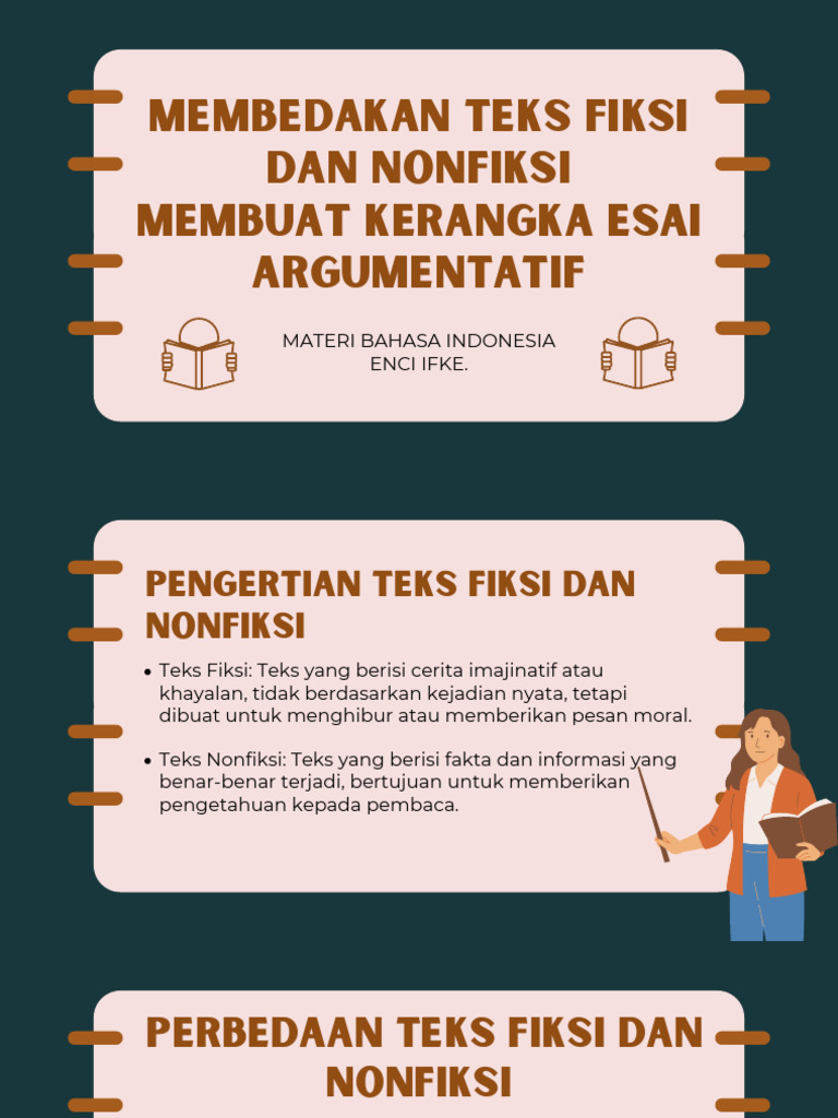Bahasa Indonesia - Membedakan Teks Fiksi Dan Nonfiksi Serta Menulis Esai Argumentatif | PDF