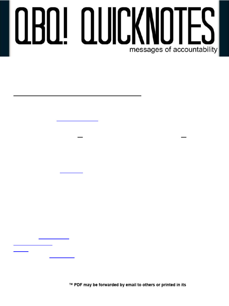 Favorite QBQ QuickNotes | PDF