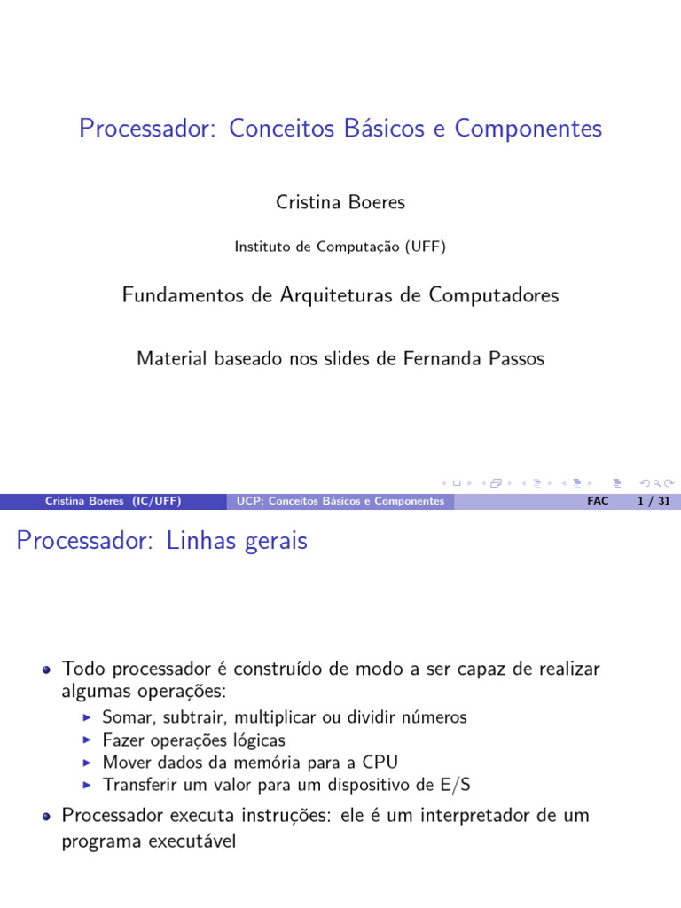 Processador Conceitos Basicos | PDF | Unidade central de processamento | Informática