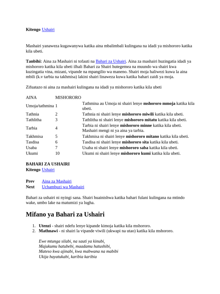 Ushairi Notes | PDF