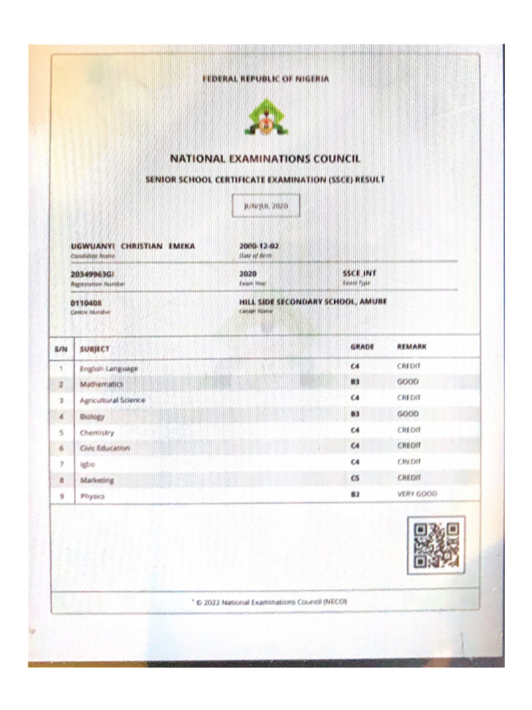 National Examinations Council | PDF
