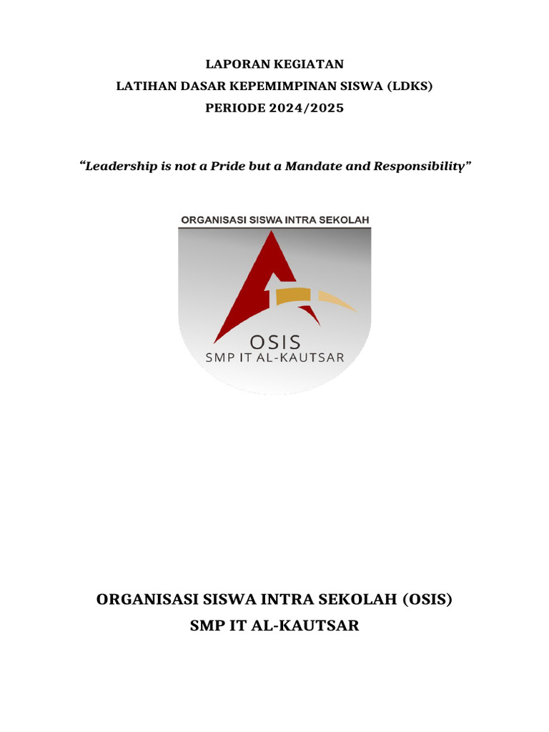 LAPORAN LDKS 2024-2025 Fix | PDF