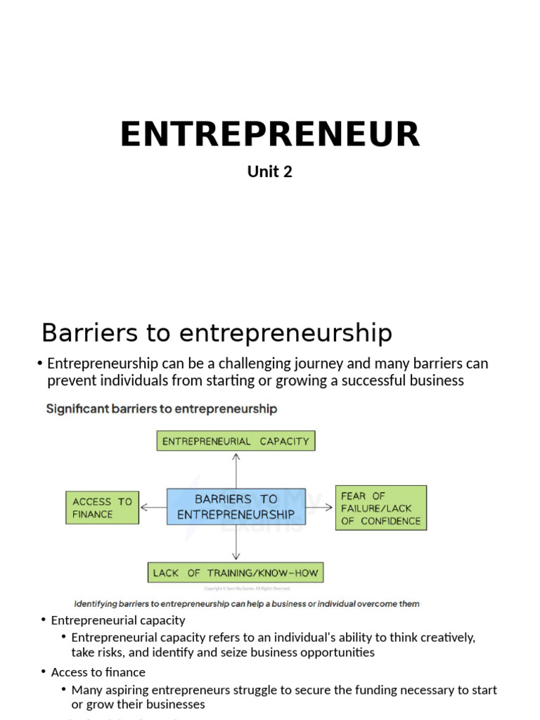 Overcoming Barriers to Entrepreneurship | PDF