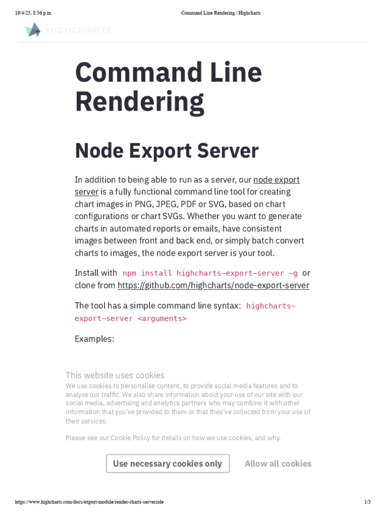 Command Line Rendering - Highcharts | PDF | Http Cookie | Computing