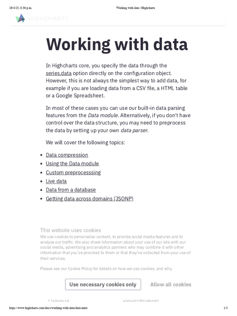 Working With Data - Highcharts | PDF | Http Cookie | Parsing