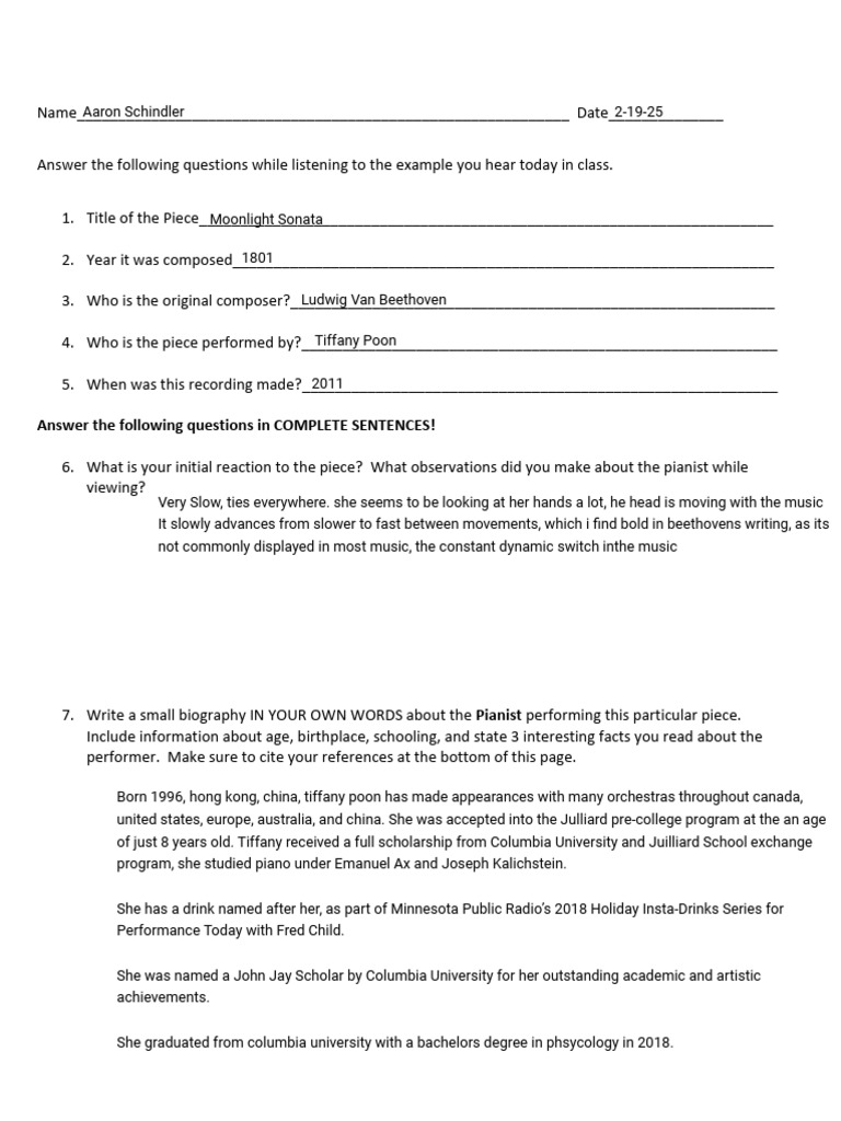 Aaron Schindler - Kami Export - Listening Log Quarter 2 - Kami | PDF ...