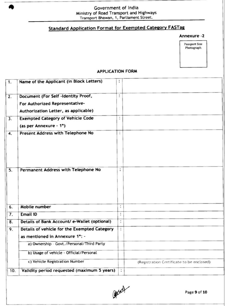 NHAI Form | PDF