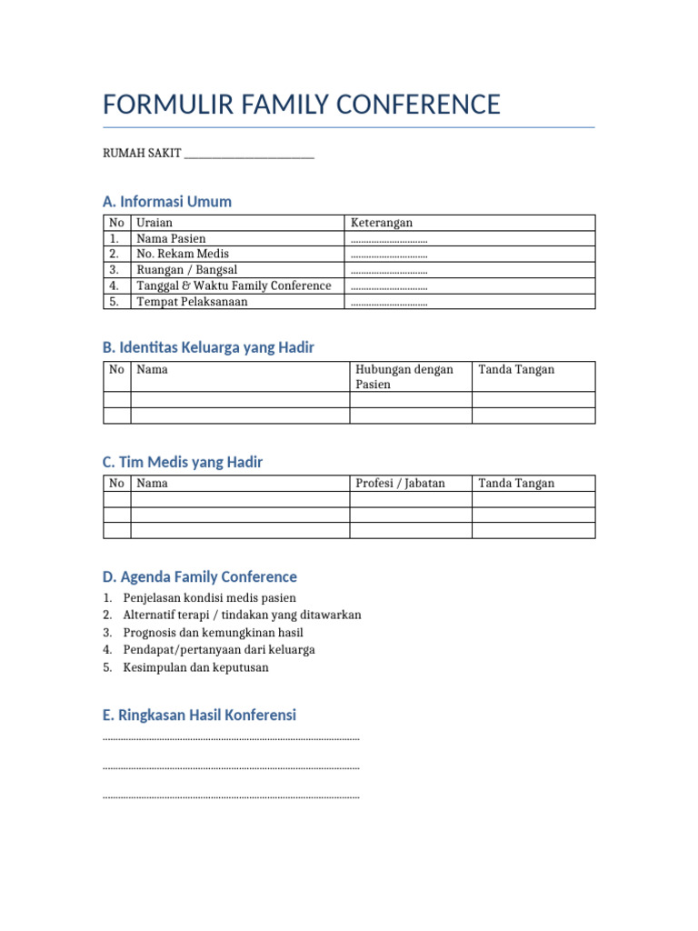 Formulir Family Conference | PDF