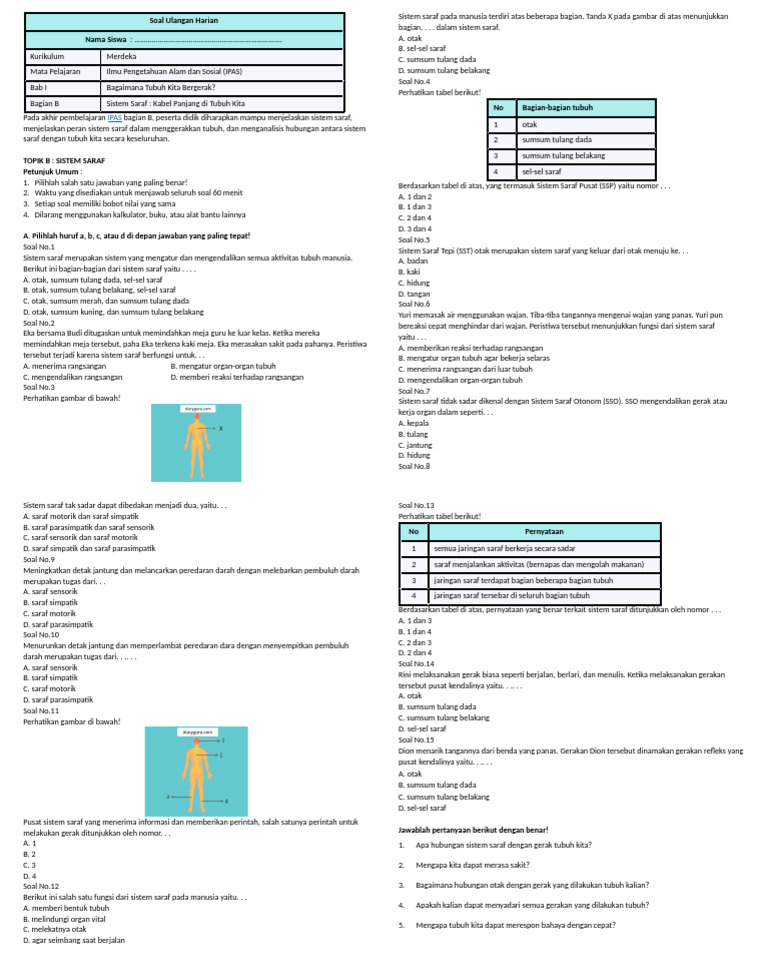 Soal Uh IPAS Bab 1 Bag. B | PDF